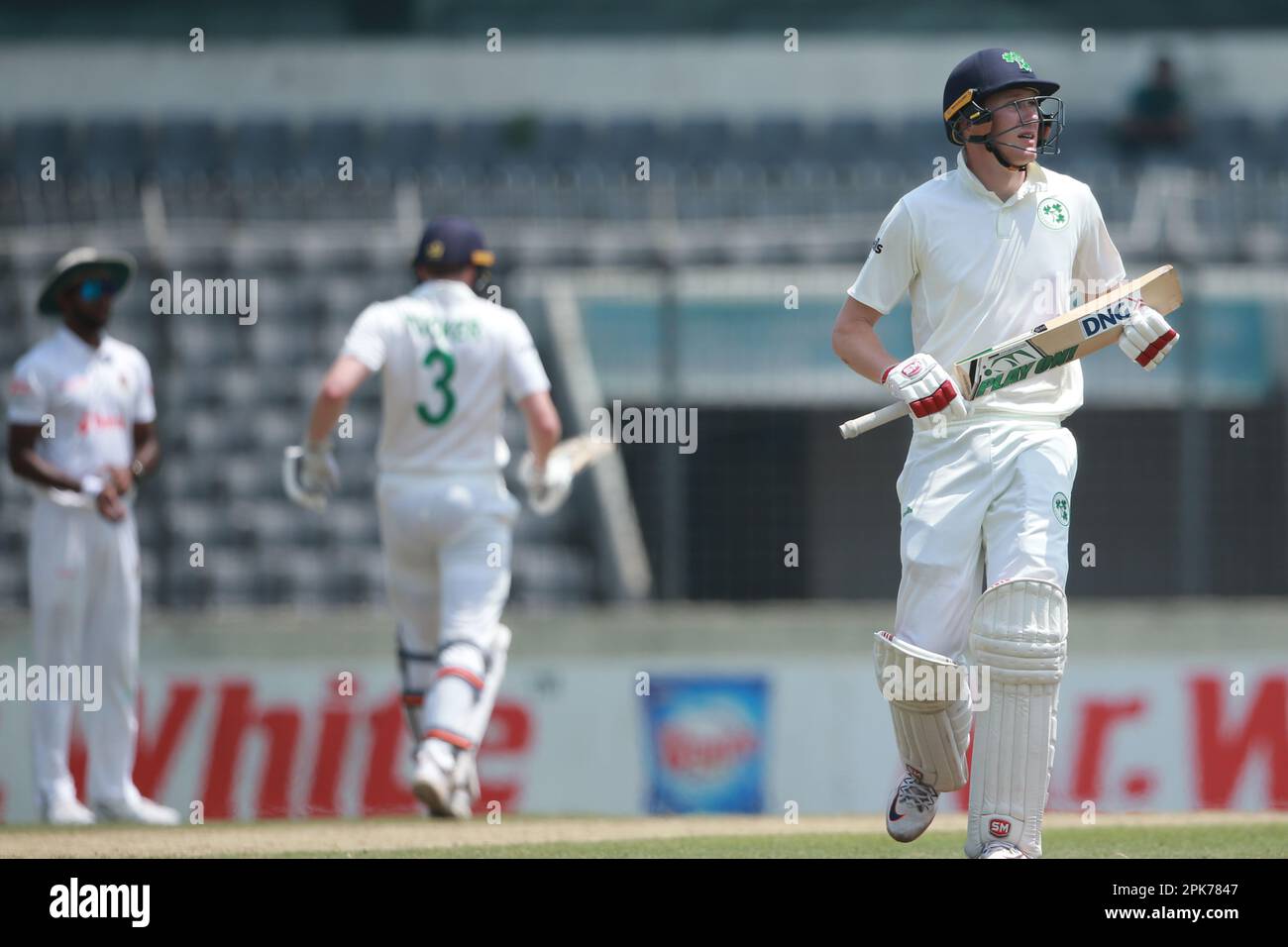 Harry Tector bats during the third day of the alone test match between ...