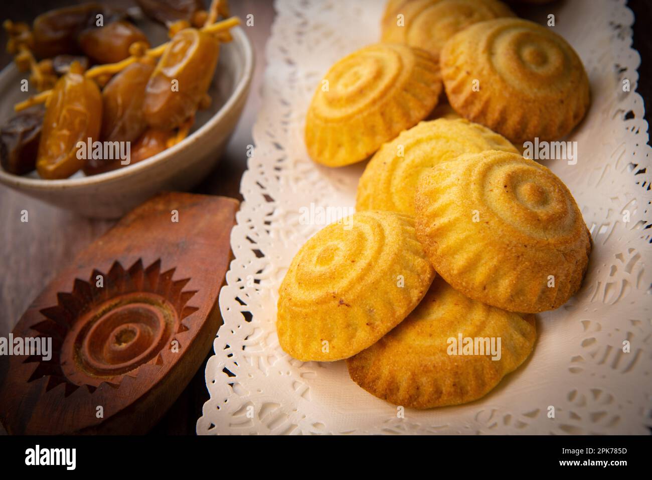 Traditional eid maamoul or mamoul cookies with dates, nuts, and jam ...