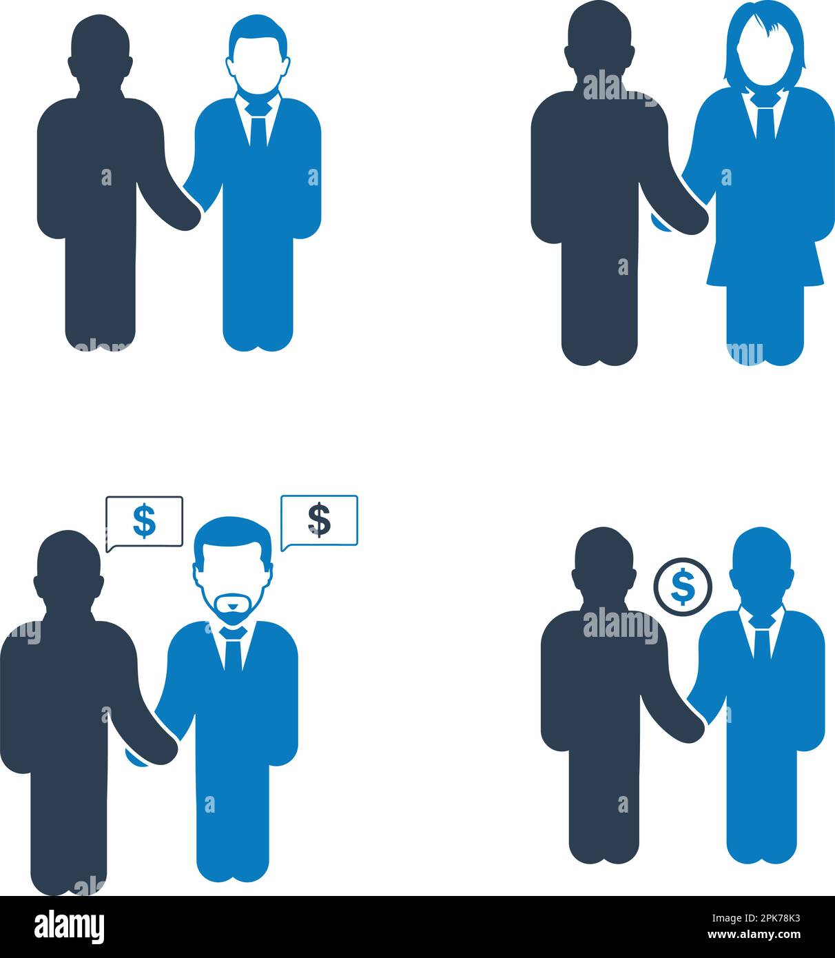 Business Contract, Deal Icon Set. Flat style vector EPS Stock Vector ...