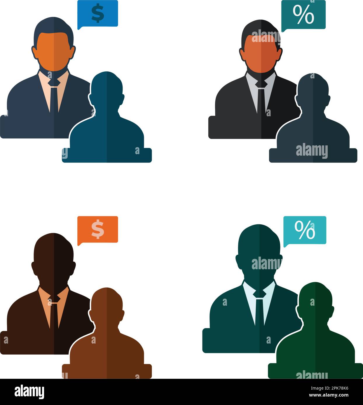 Business Adviser Icon Set. Flat style vector EPS Stock Vector Image ...