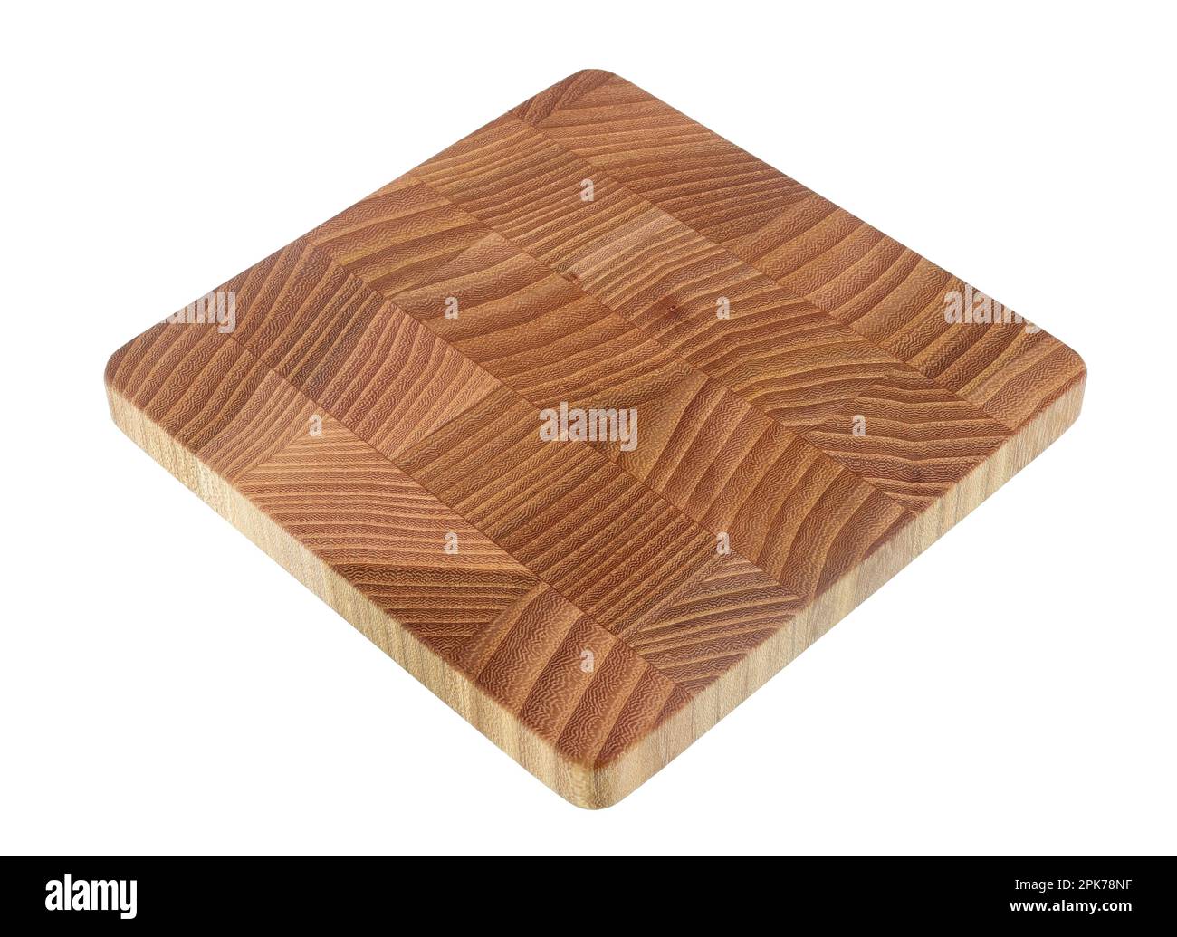 Square board glued together from pieces exotic trees. Isolated Stock ...