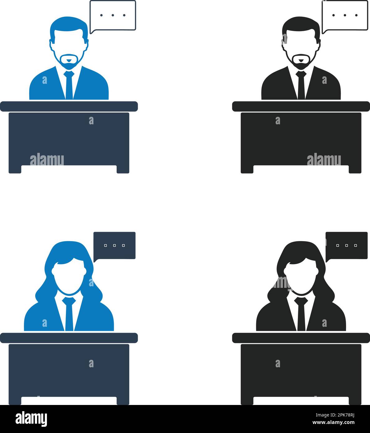 Business Manager Icon Set. Flat Style vector EPS Stock Vector Image ...