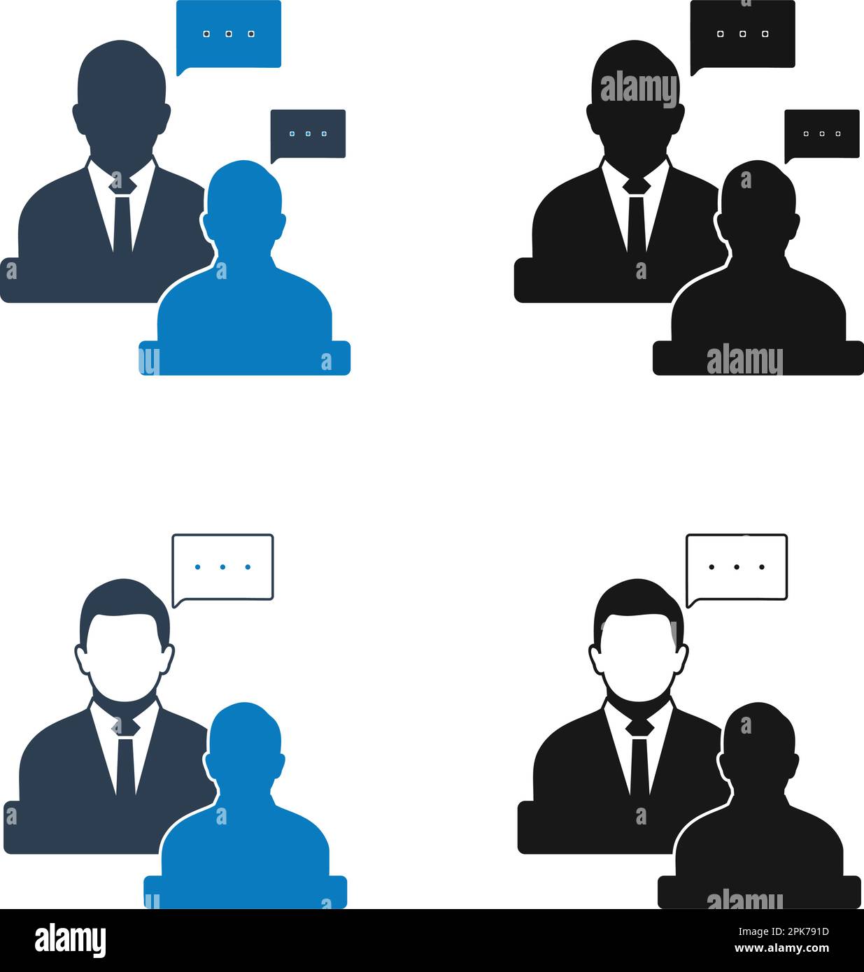 Business meeting icon set. Flat style vector EPS Stock Vector Image ...