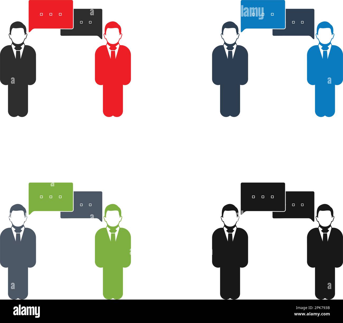 Business Conversation Icon Set. Flat style vector EPS Stock Vector ...