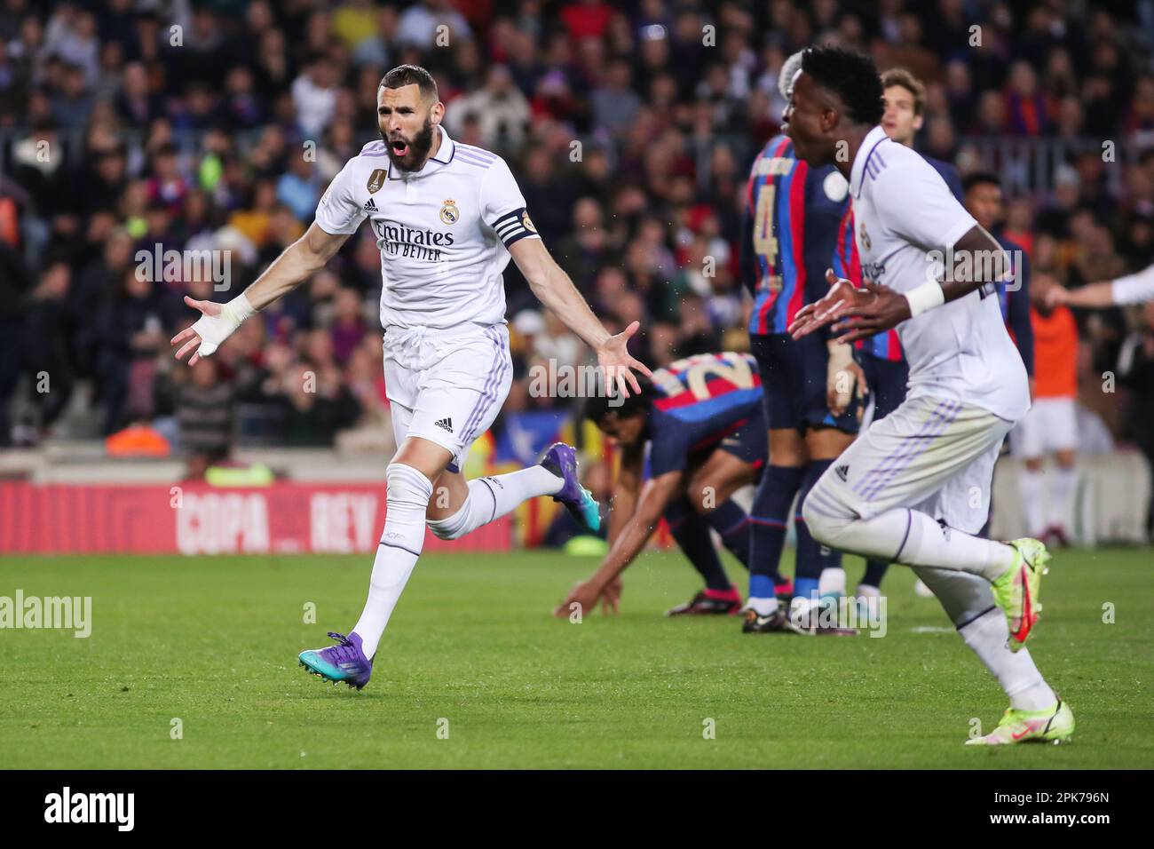 April 5, 2023, Rome, Spain: Karim Benzema of Real Madrid celebrates a ...