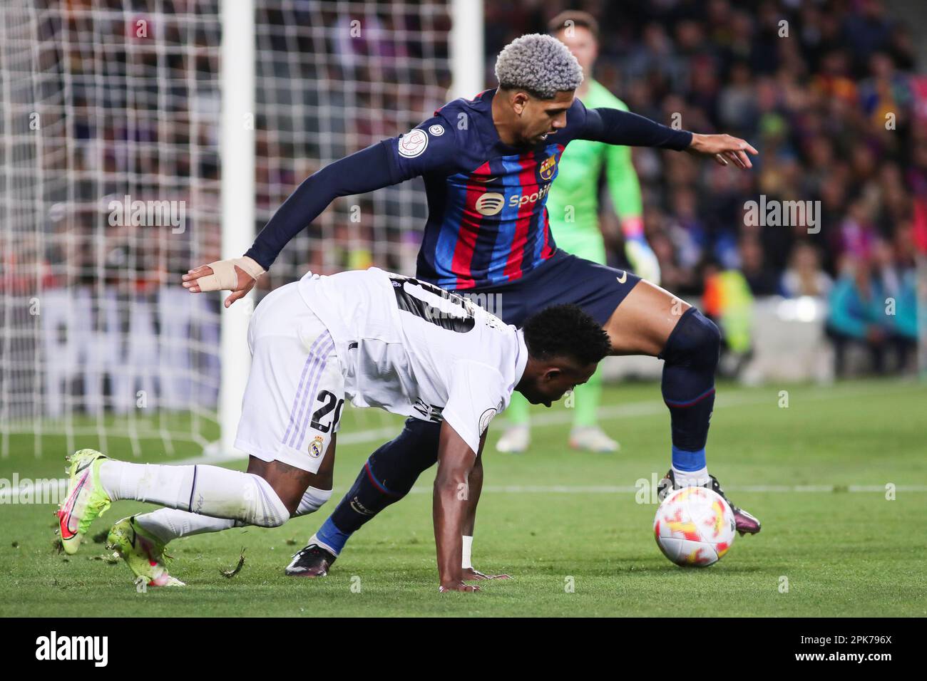 Barcelona, Spain - April 5, 2023, Ronald Araujo of FC Barcelona and ...