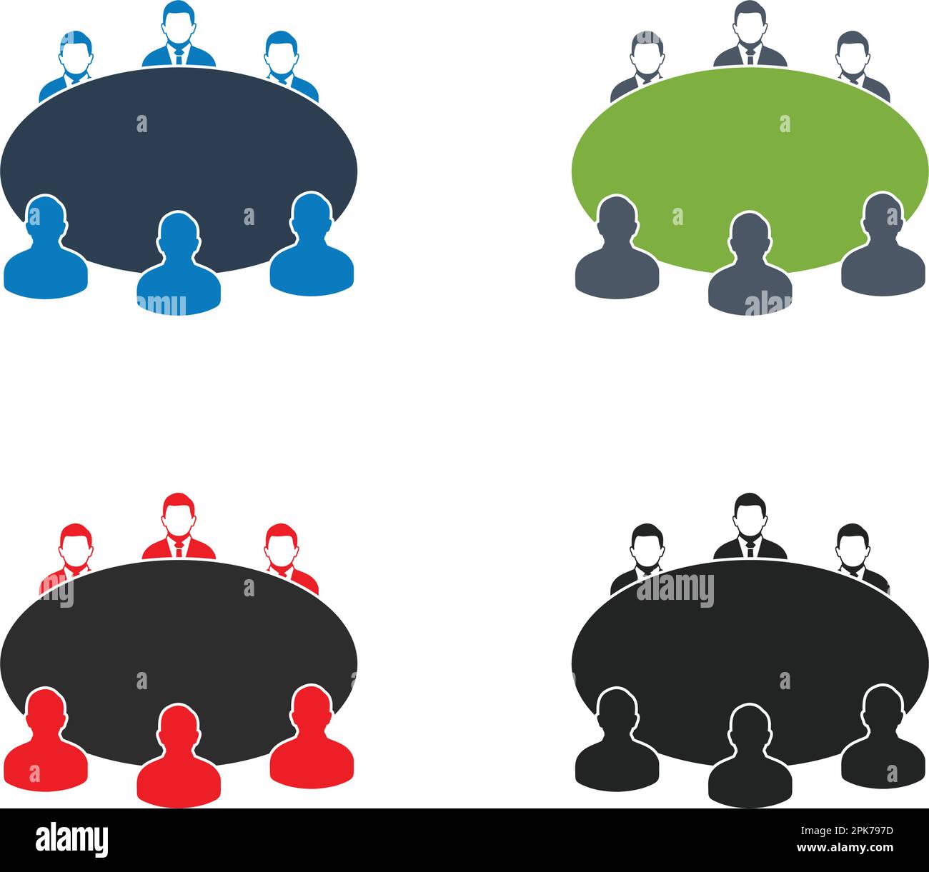 Business meeting icon set. Flat style vector EPS Stock Vector Image ...