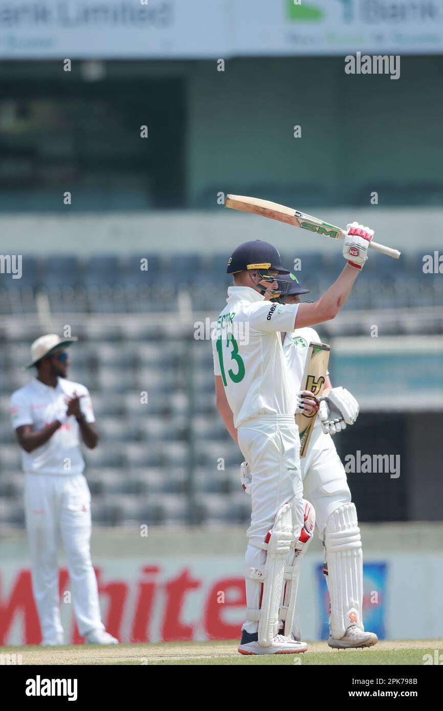 Harry Tector celebrates his fifty runs during the third day of the ...