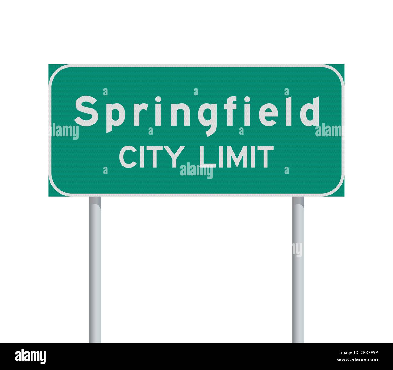 Vector illustration of the Springfield (Missouri) City Limit green road ...
