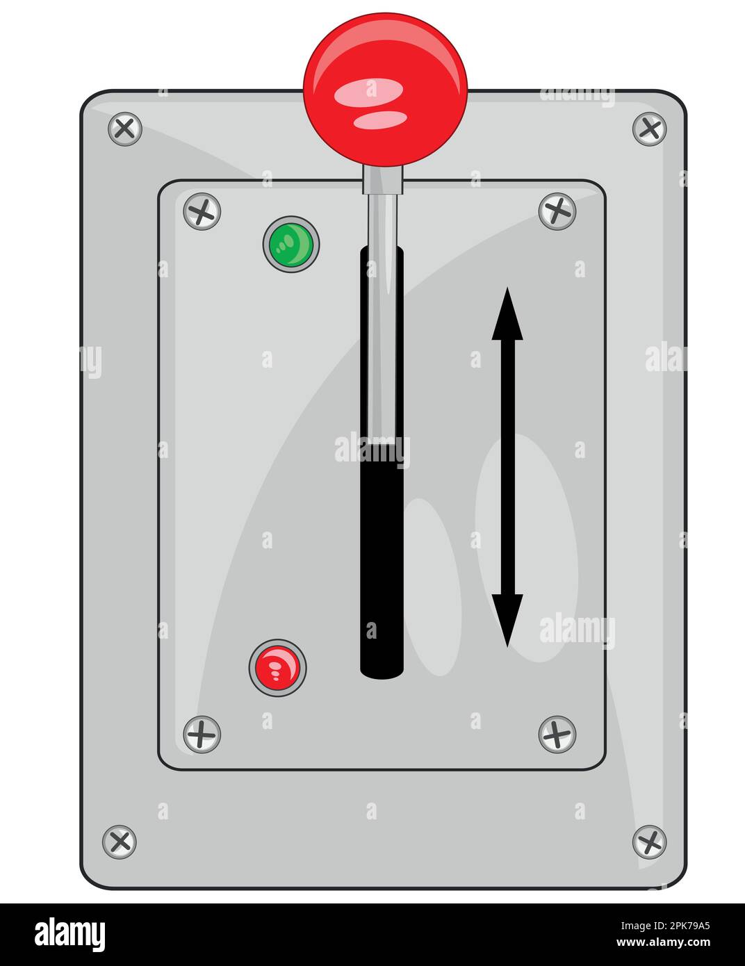 Vector illustration of the box with knife switch type frontal Stock ...