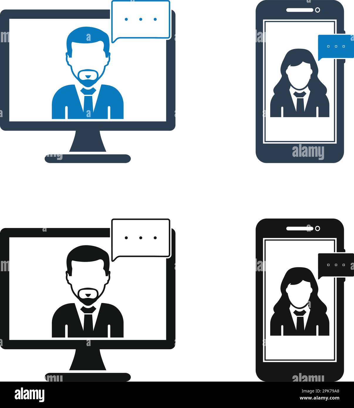 Business Support Icon set. Flat style vector EPS Stock Vector Image ...