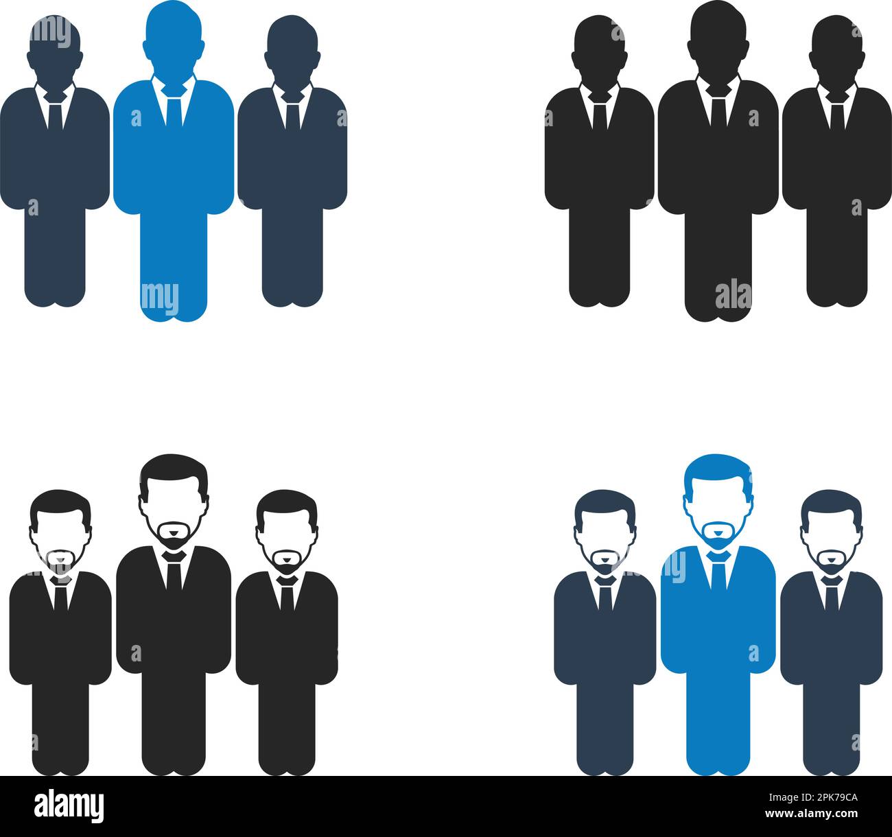 Business Team Icon set. Flat style vector EPS Stock Vector Image & Art ...