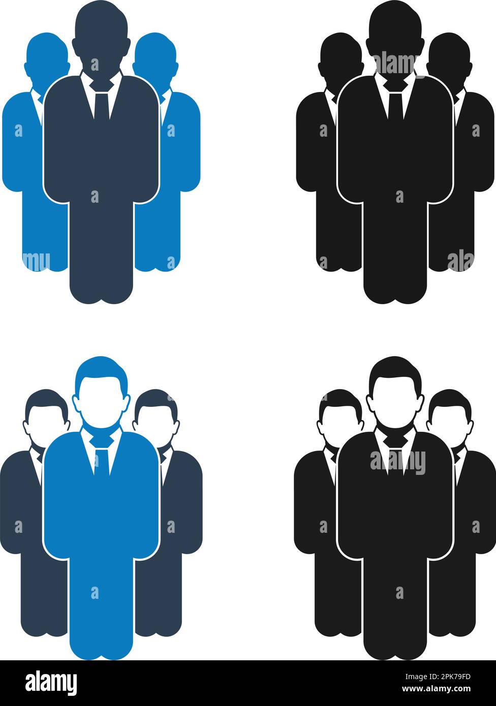 Corporate team icon set. Flat style vector EPS Stock Vector Image & Art ...