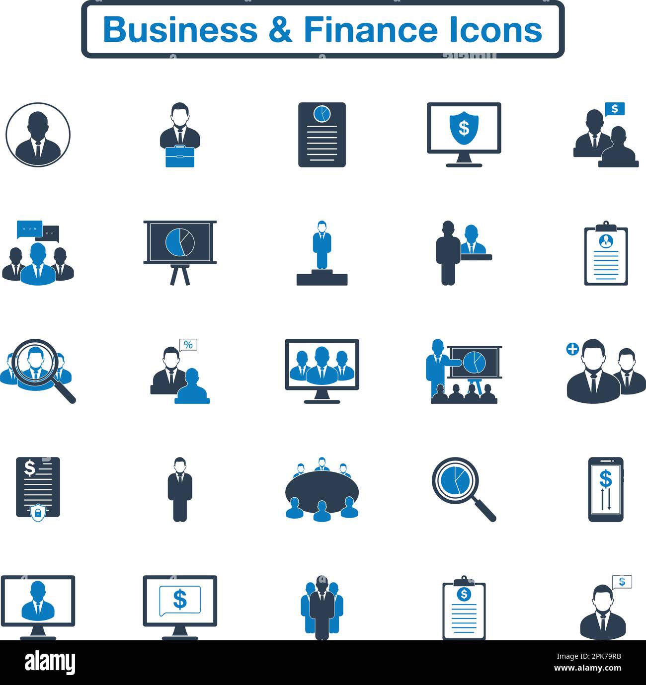 Business and finance icon set. Flat style vector EPS Stock Vector Image ...