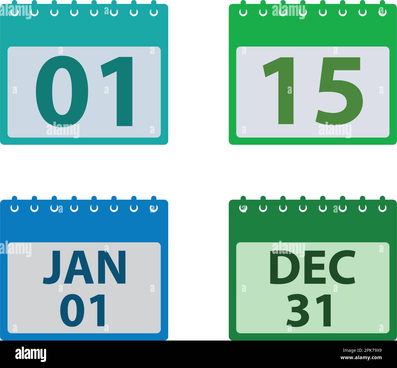 Calendar Icon Set. Flat style vector EPS Stock Vector Image & Art - Alamy