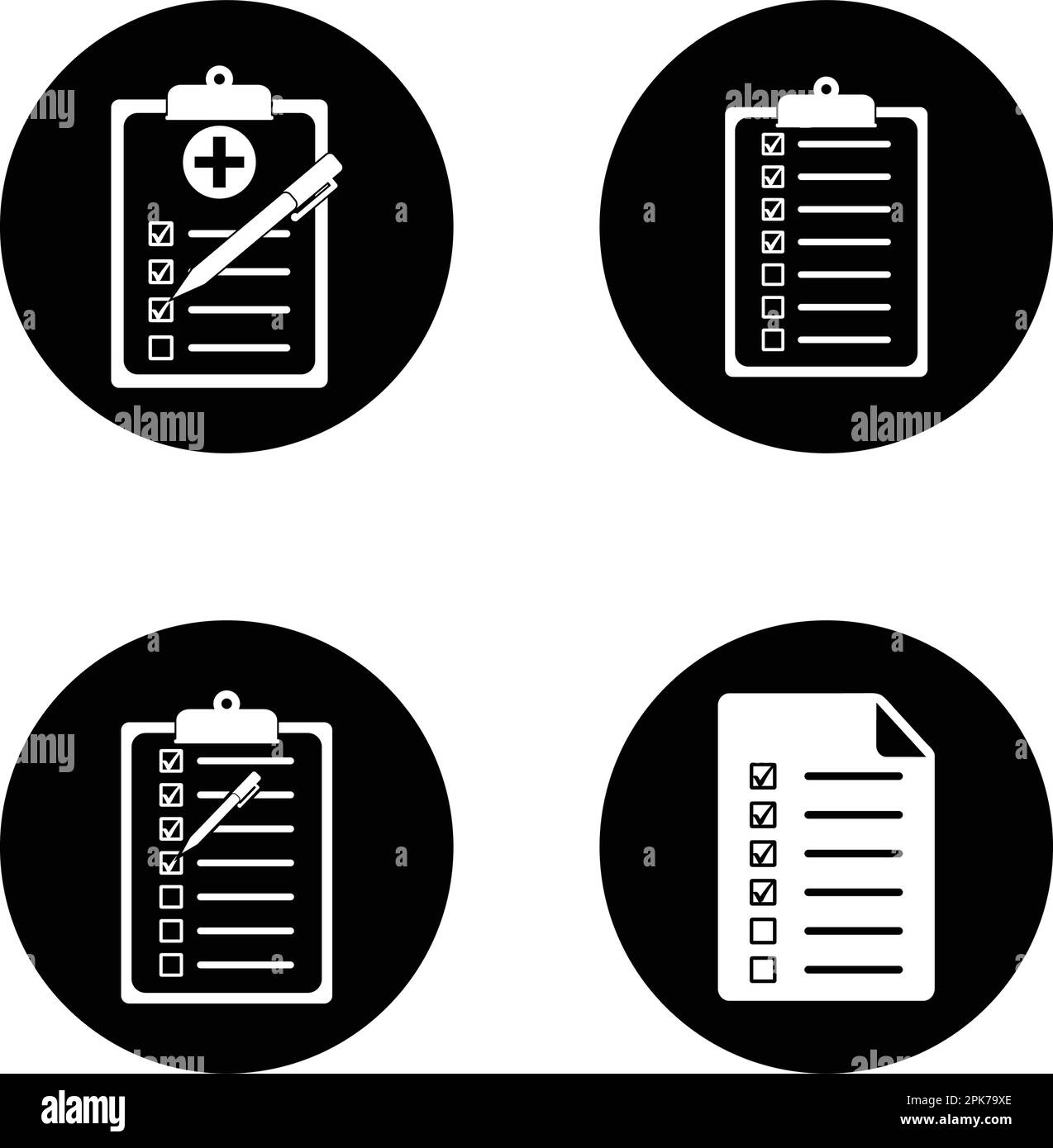 Checklist Icon. Rounded Button Style vector EPS Stock Vector Image & Art - Alamy