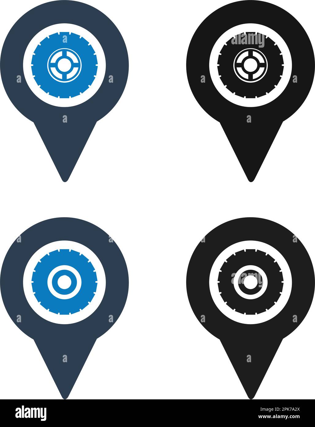 Car service location Icon set. Flat style vector EPS Stock Vector Image ...