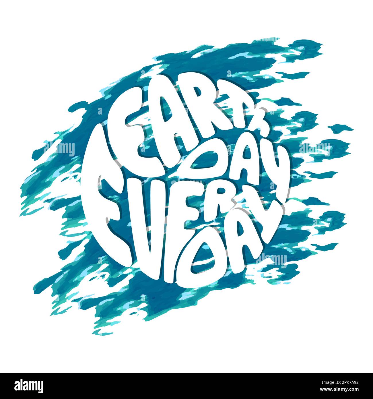Earth Day Every Day lettering, watercolor blue brusch , round hand ...