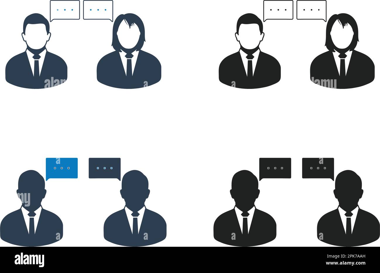 Business Conversation Icon set. Flat style vector EPS Stock Vector ...