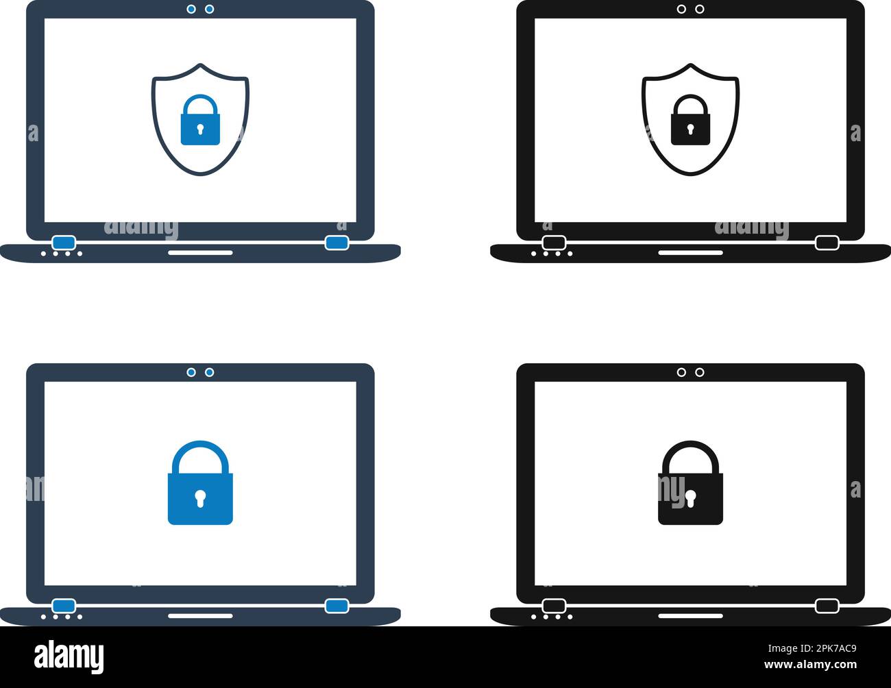 Computer Security Icon set. Flat style vector EPS Stock Vector Image ...