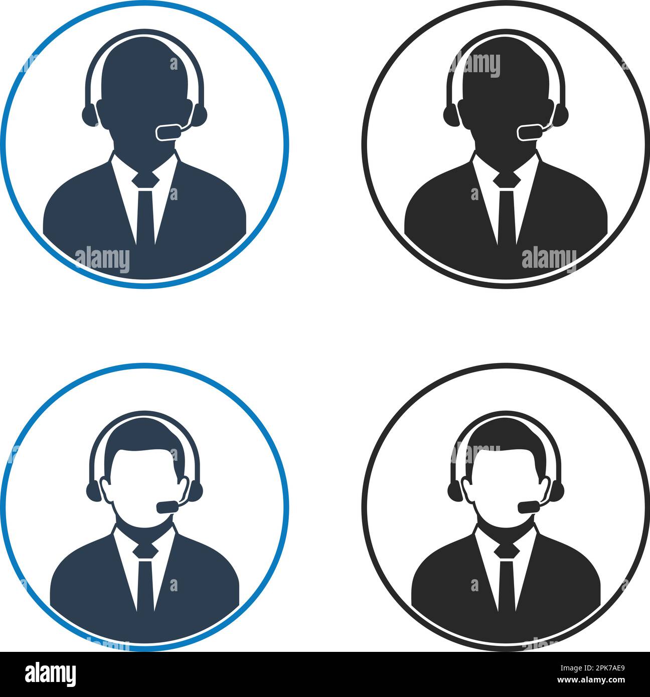 Customer Help Icon set. Flat style vector EPS Stock Vector Image & Art ...