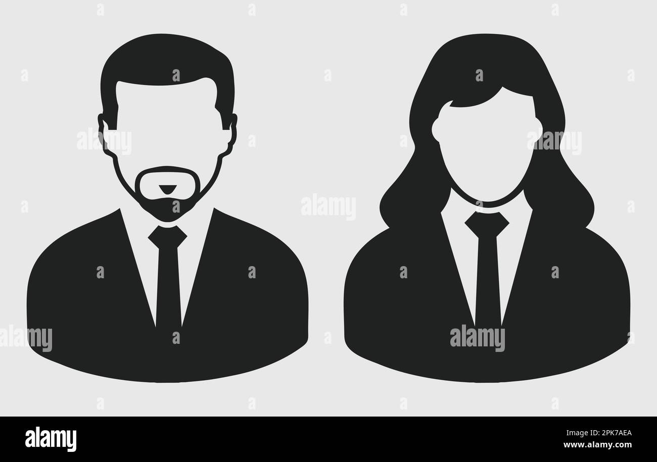 Corporate couple Icon.Male and female symbol on gray background. Flat ...