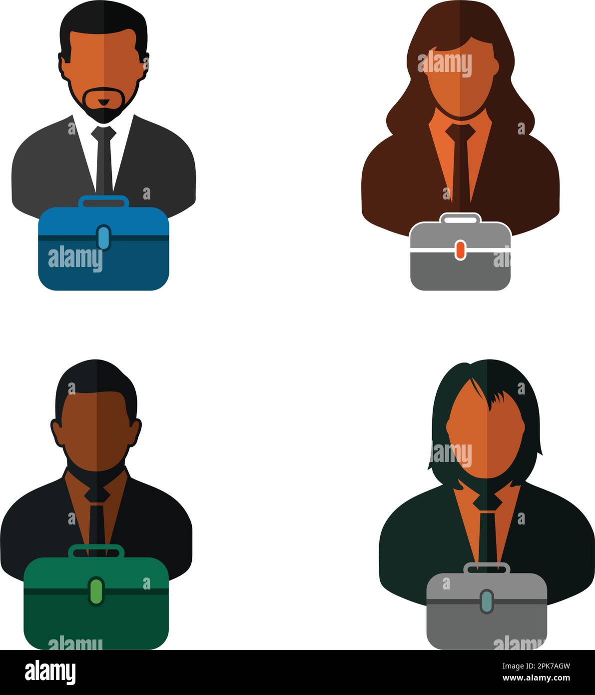 Business man Icon set. Flat style vector EPS Stock Vector Image & Art ...