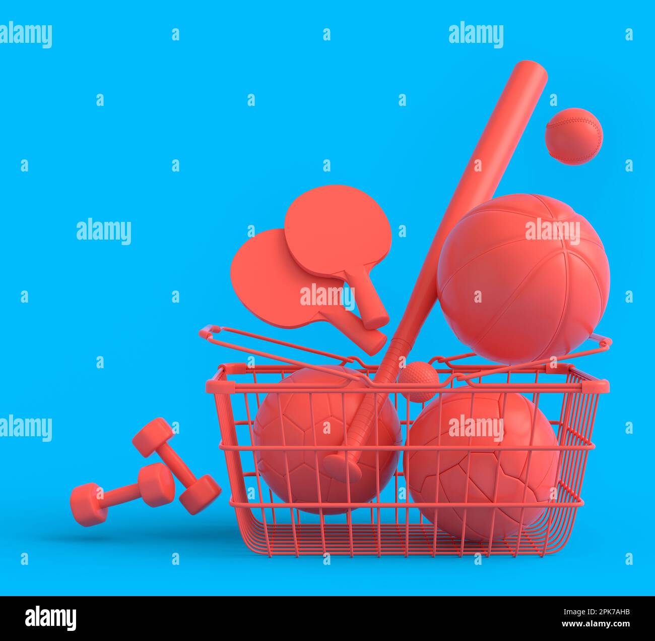 Set of sport equipment for basketball, american football, ping pong and ...