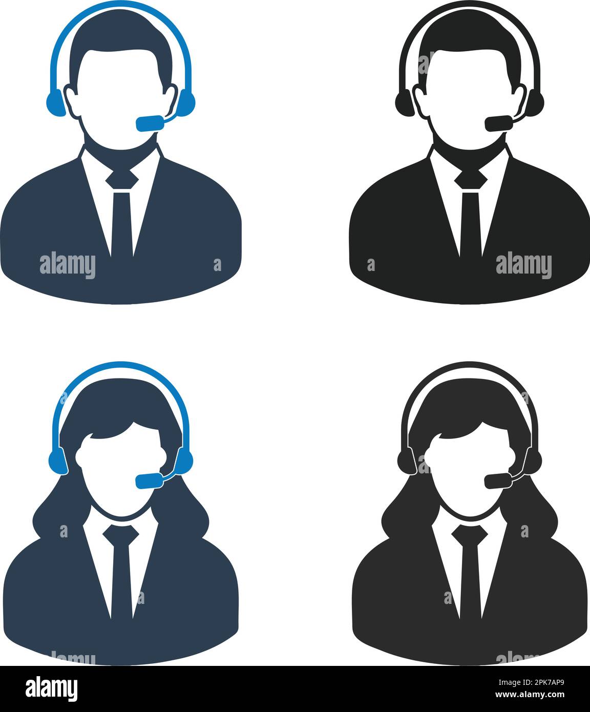 Customer Help Icon set. Flat style vector EPS Stock Vector Image & Art ...