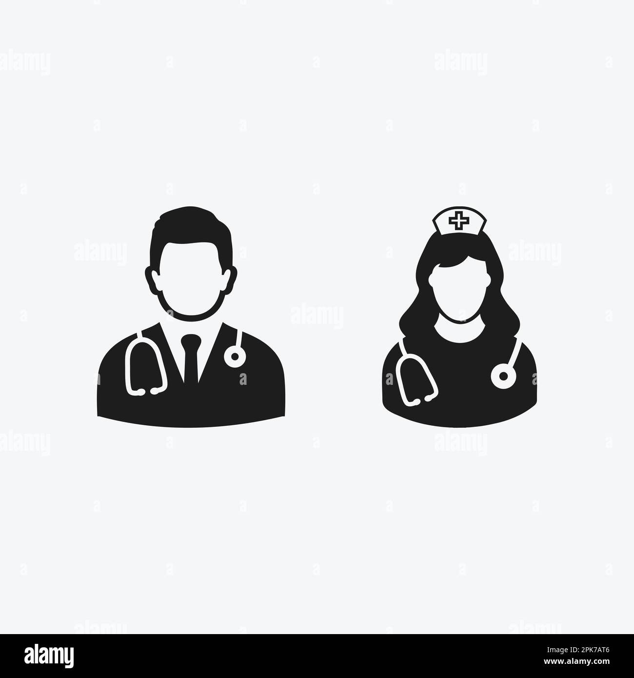Medical Doctor and Nurse Icon. Editable Vector EPS Symbol Illustration ...