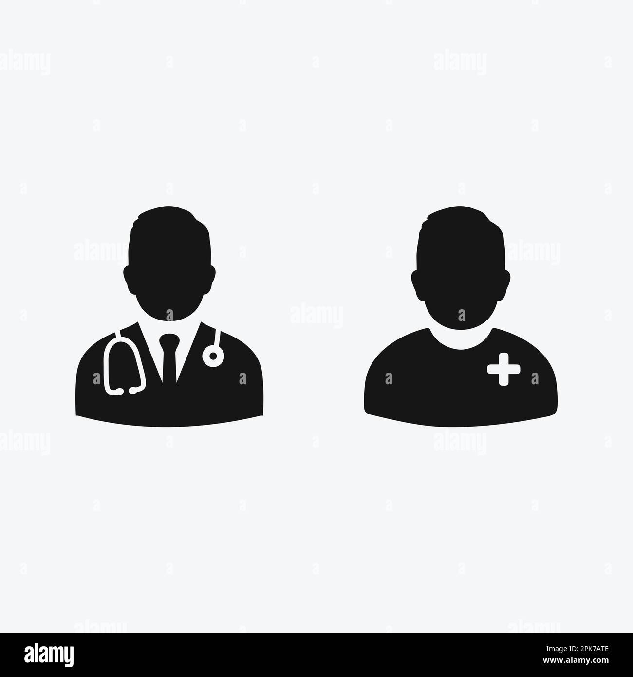 Medical Doctor and Patient Icon. Editable Vector EPS Symbol ...