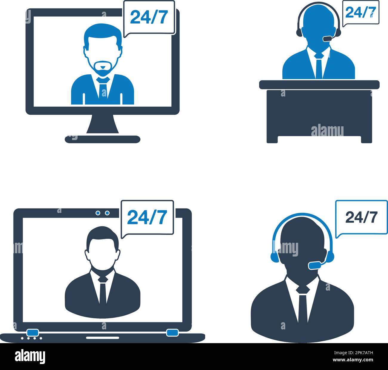 24/7 Customer Support, Help Icon. Flat style vector EPS Stock Vector ...