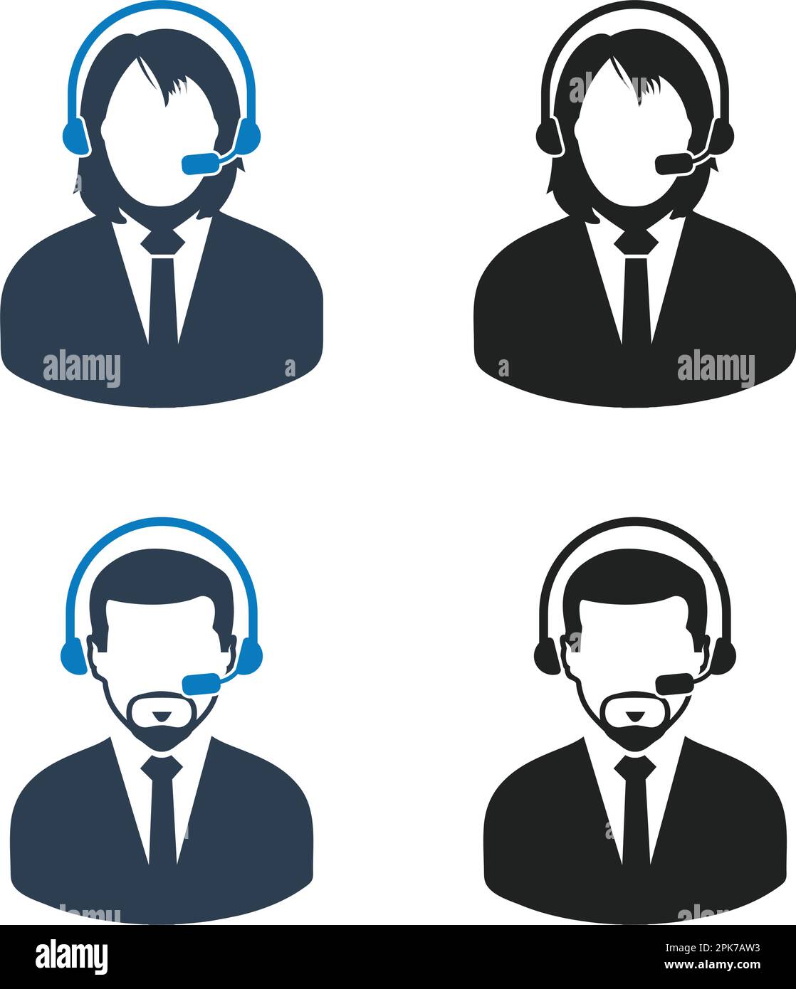 Customer Help Icon set. Flat style vector EPS Stock Vector Image & Art ...
