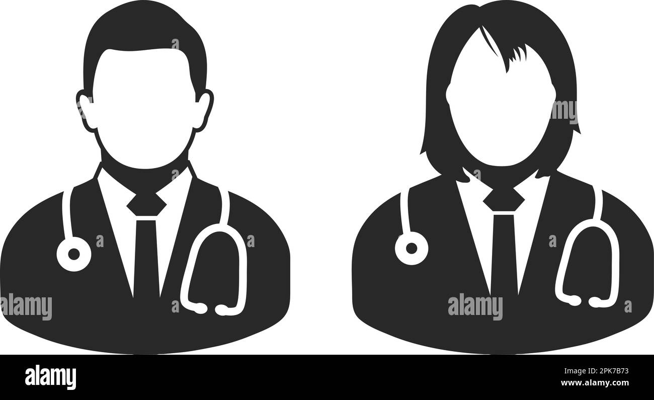 Male and Female Doctor Icon. Falt syle vector vector eps Stock Vector ...