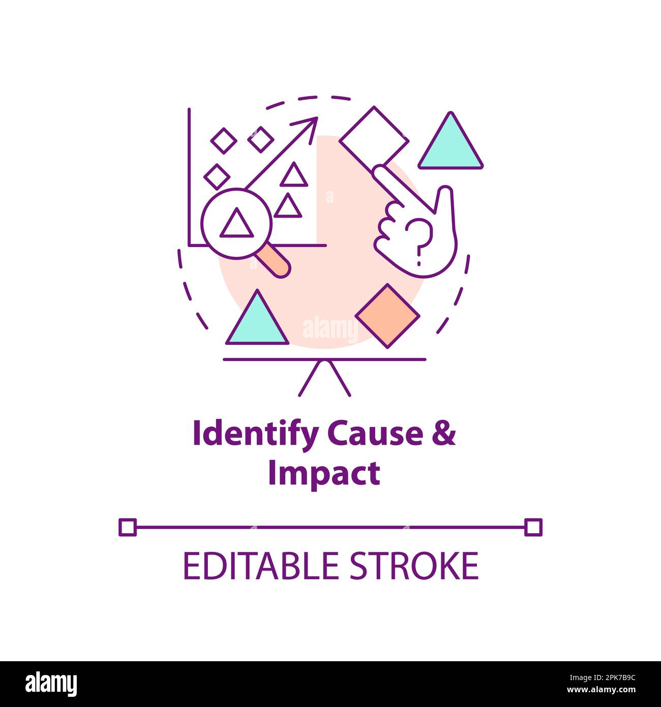 Identify cause and impact concept icon Stock Vector Image & Art - Alamy
