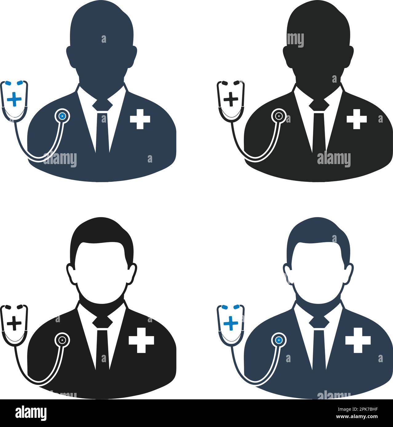 Doctor Icon set. Flat style vector EPS Stock Vector Image & Art - Alamy
