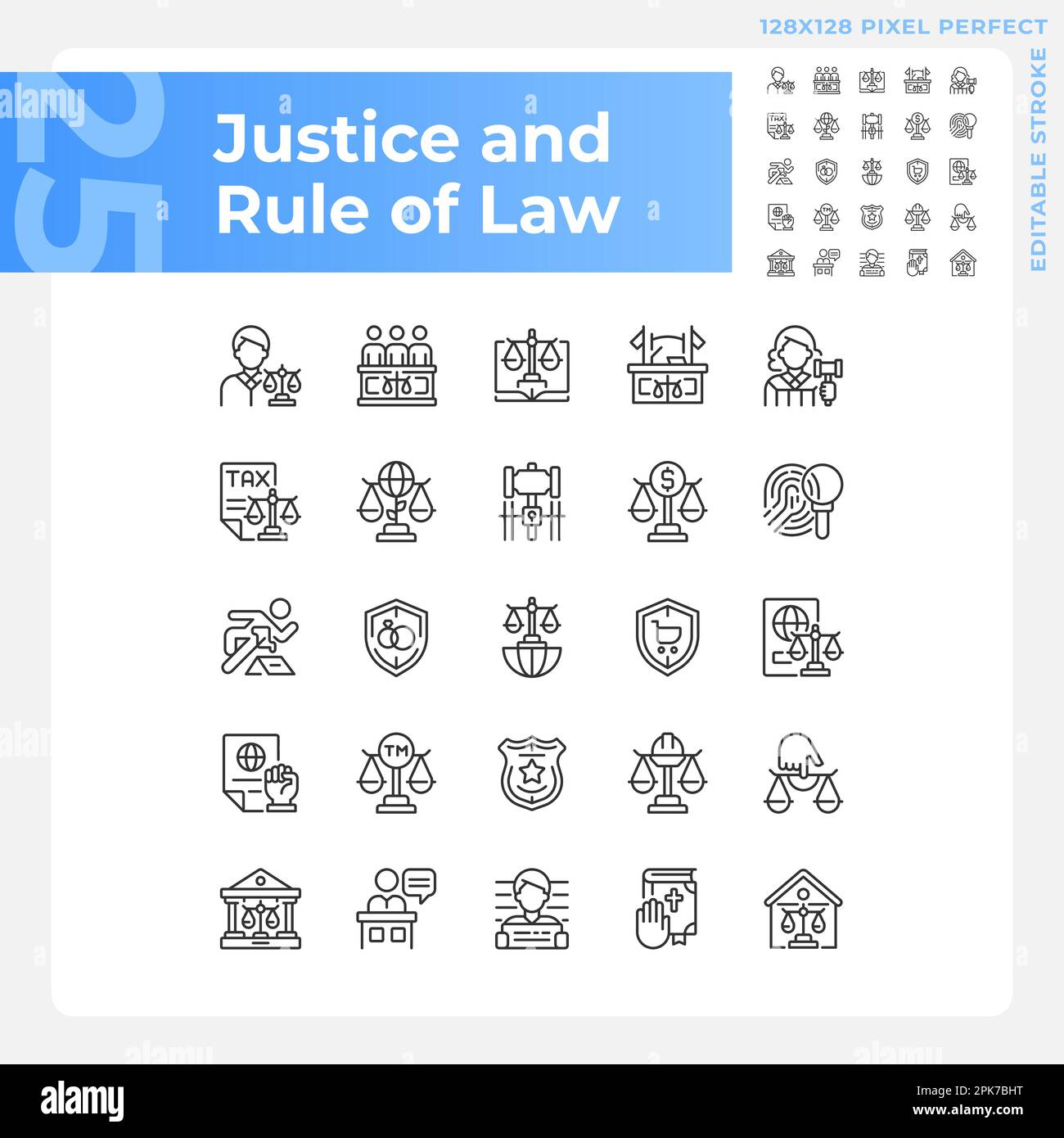Justice icon pack hi-res stock photography and images - Alamy
