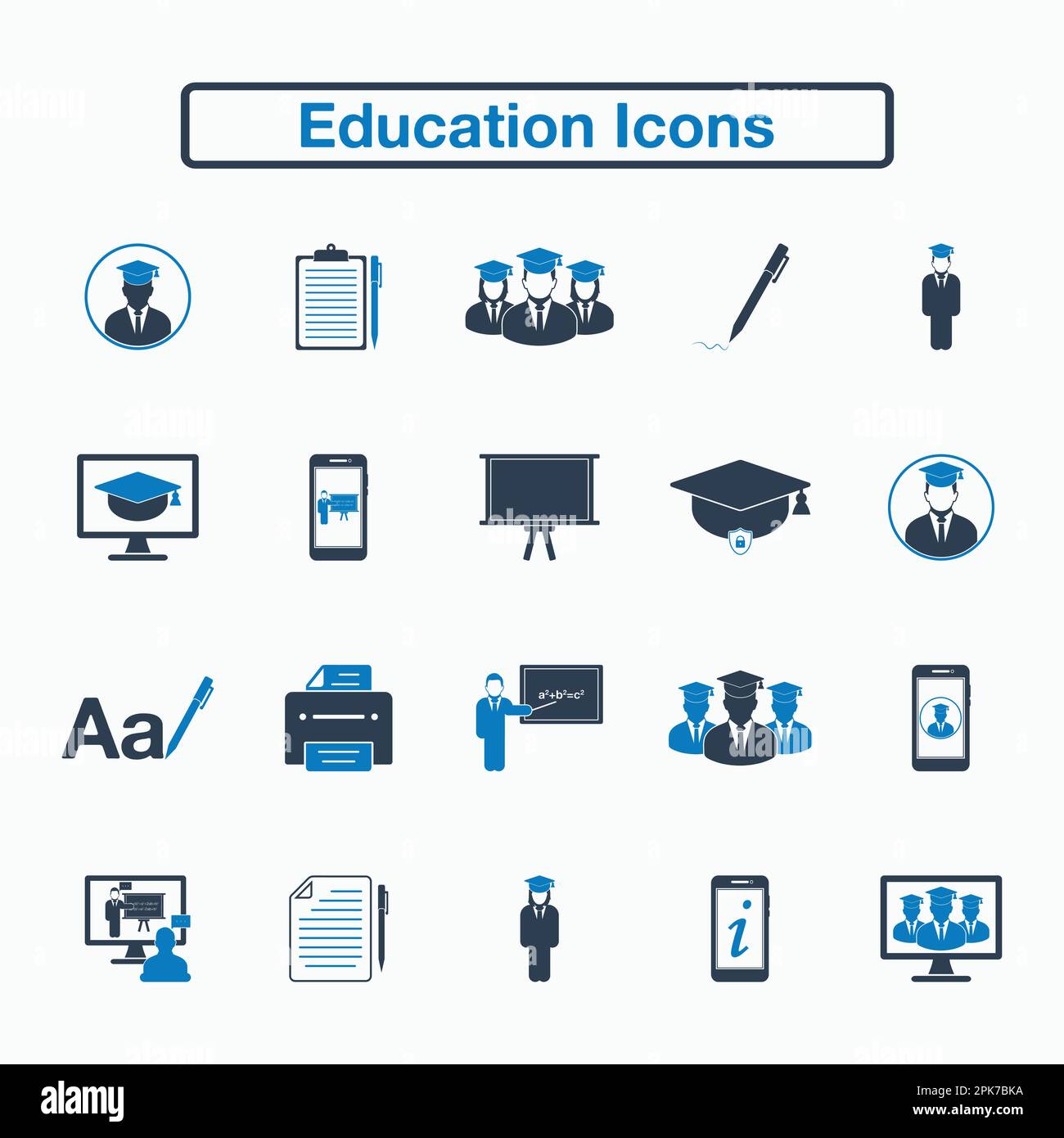 Education Icon Set. Flat style vector EPS Stock Vector Image & Art - Alamy