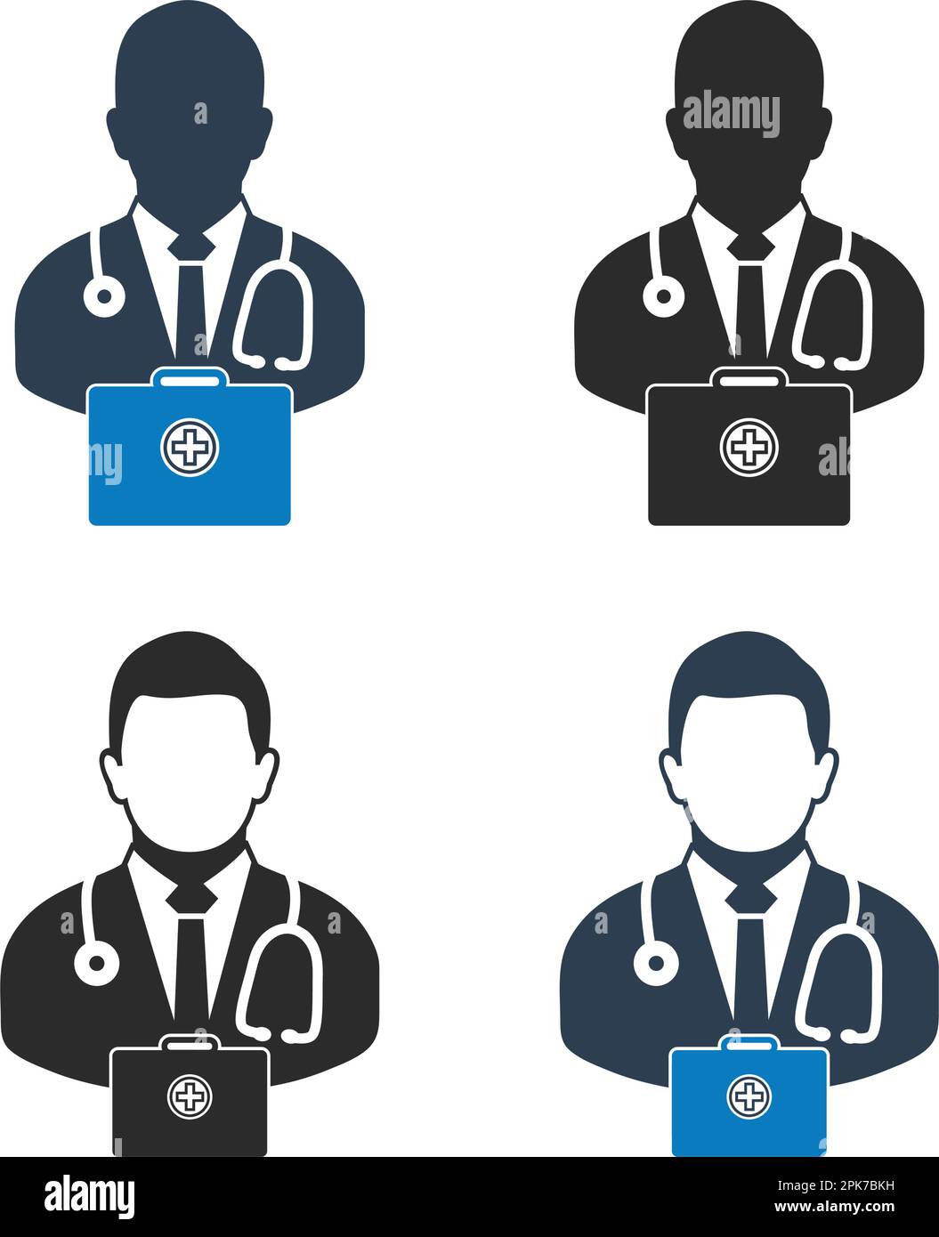 Doctor on Duty Icon set. Flat style vector EPS Stock Vector Image & Art ...
