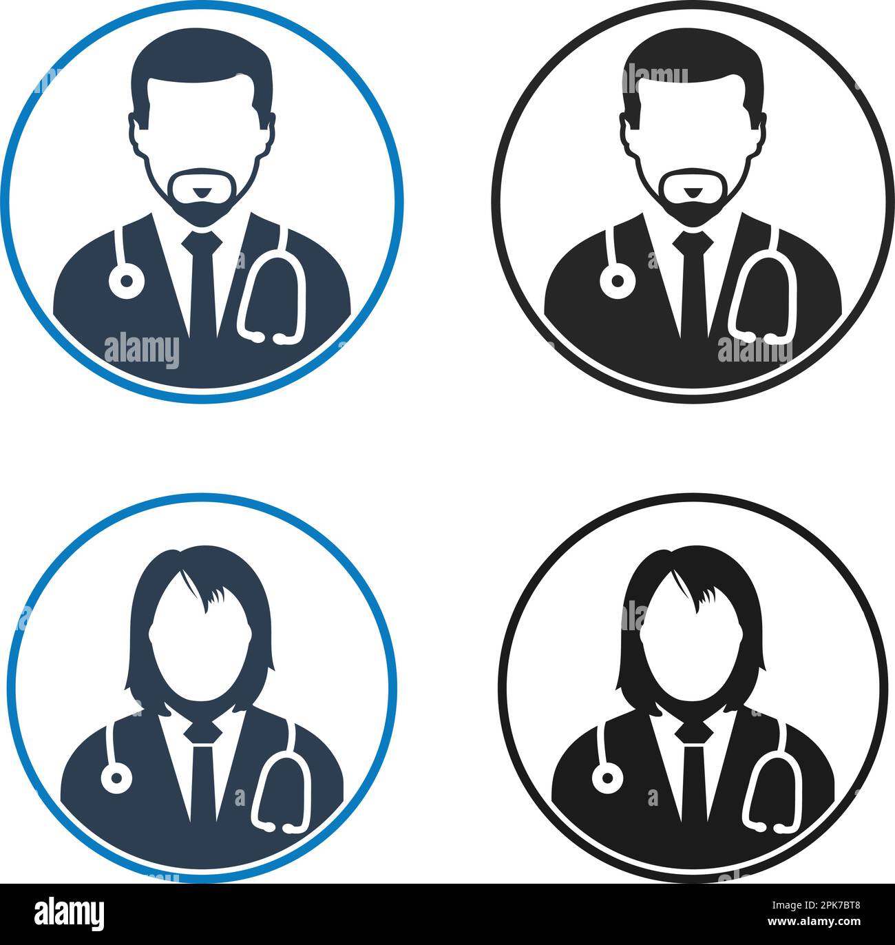 Doctor Icon set. Flat style vector EPS Stock Vector Image & Art - Alamy