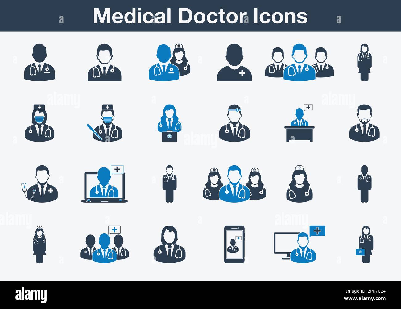Medical Doctor Icons. Editable Vector EPS Symbol Illustration Stock ...