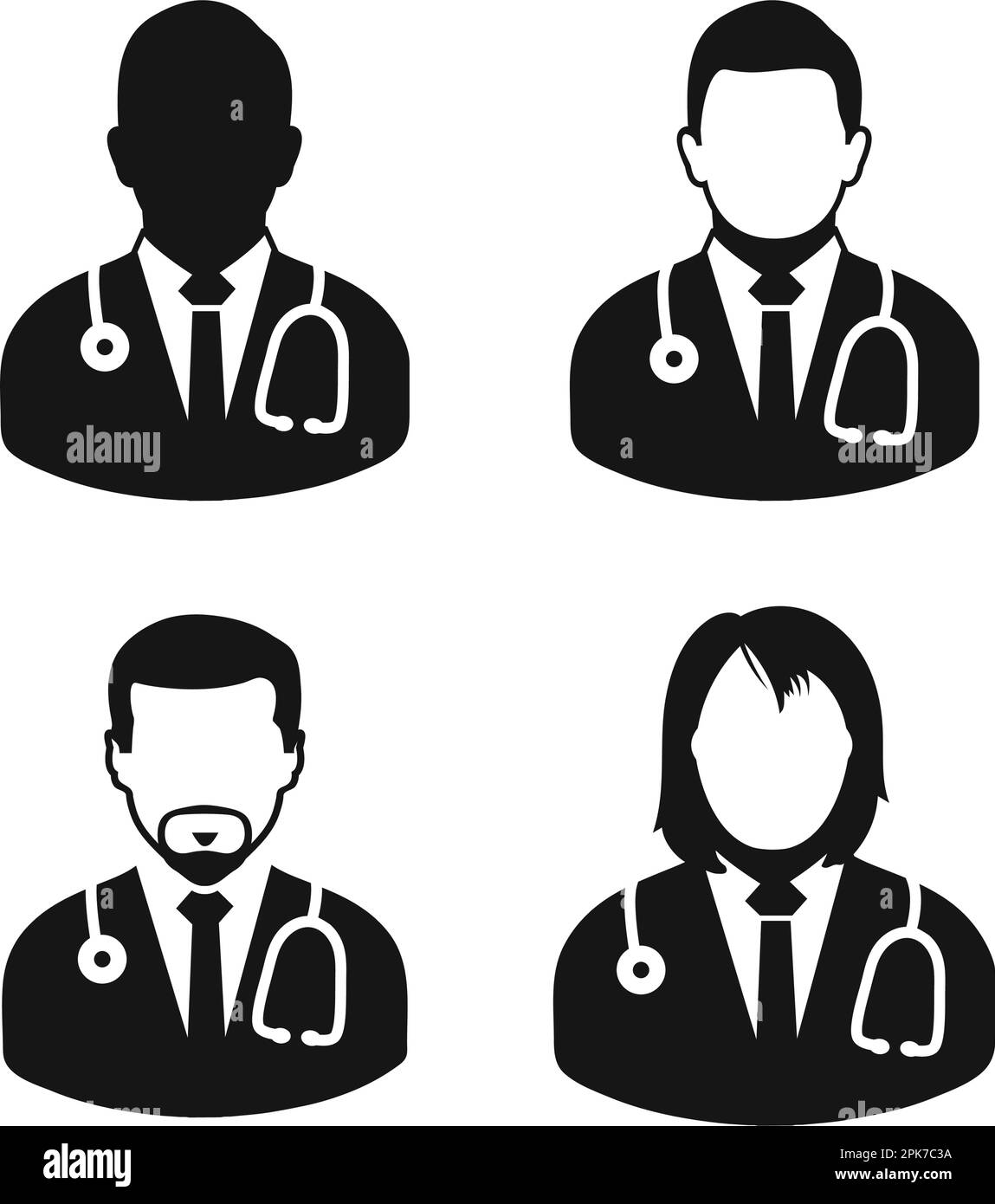 Doctor Icon Set. Flat style vector EPS Stock Vector Image & Art - Alamy