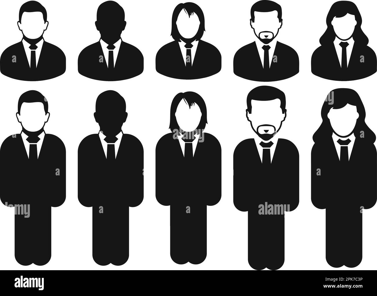 Corporate man or Employee icon set. Flat style vector EPS Stock Vector ...