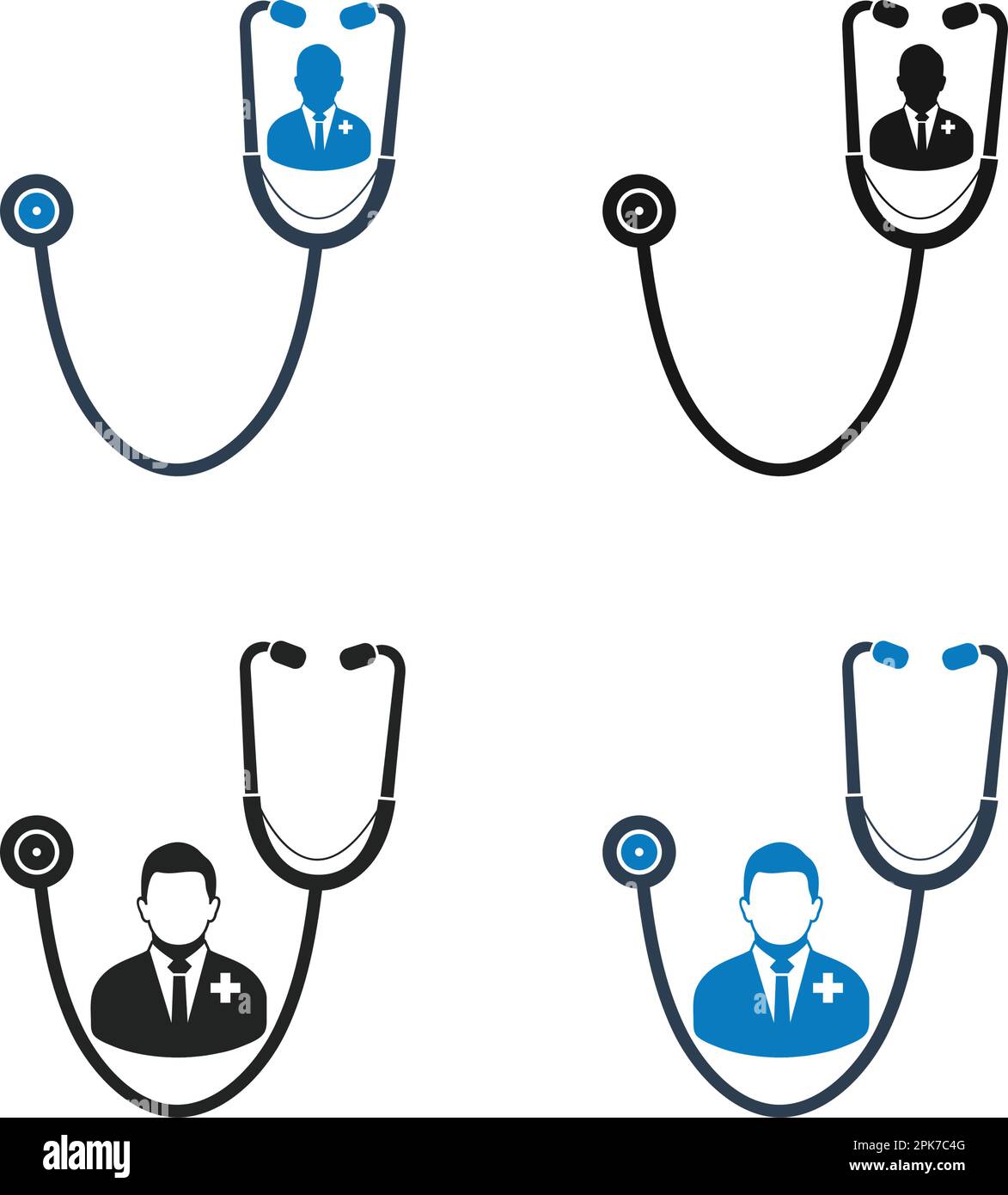 Doctor Icon Set. Flat style vector EPS Stock Vector Image & Art - Alamy