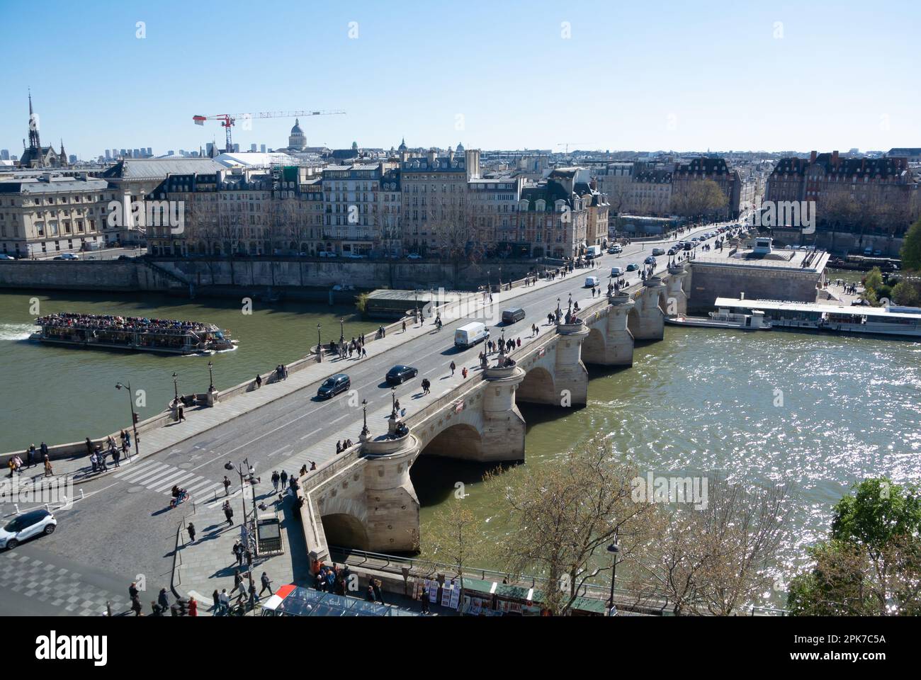Paris, France, A landscape with Pont Neuf that is one of the main ...