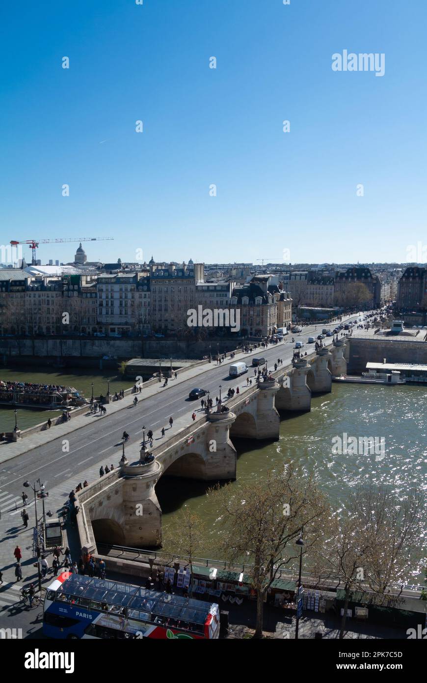 Paris, France, A landscape with Pont Neuf that is one of the main ...