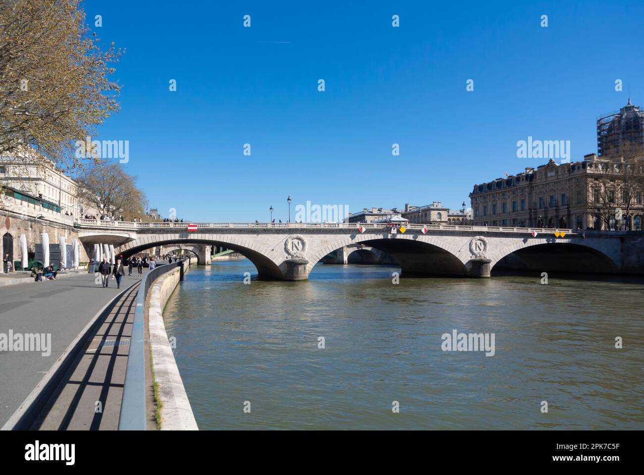 Paris, France, A landscape with pont au change that is one of the ...