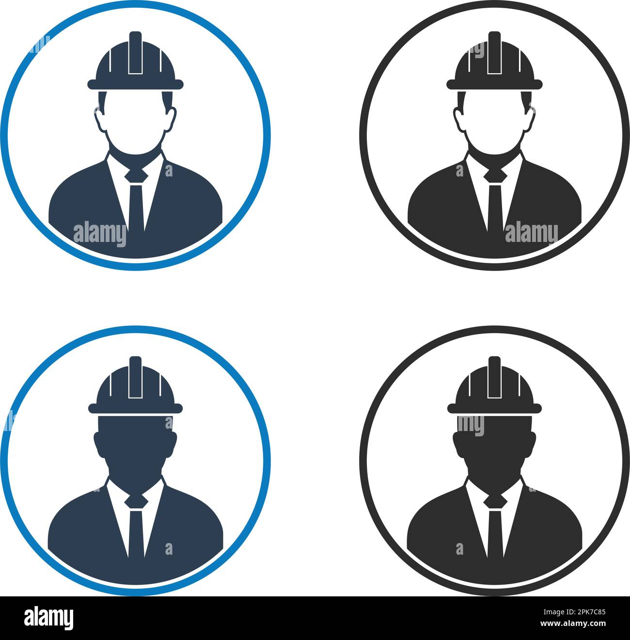 Engineer, Worker Icon Set. Flat style vector EPS Stock Vector Image ...