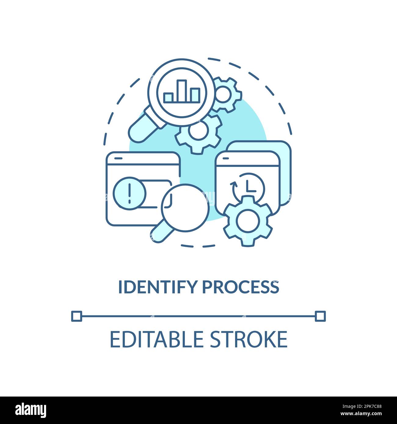 Identify process turquoise concept icon Stock Vector Image & Art - Alamy