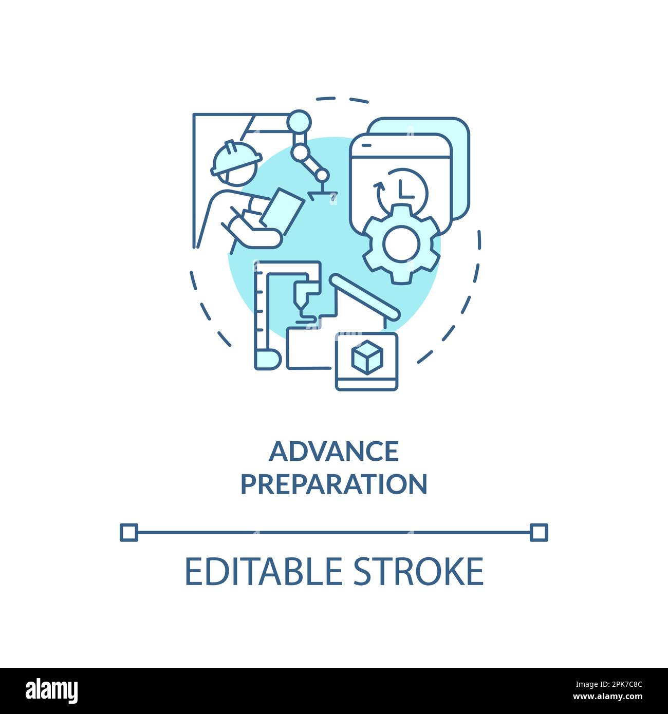 Advance preparation turquoise concept icon Stock Vector Image & Art - Alamy